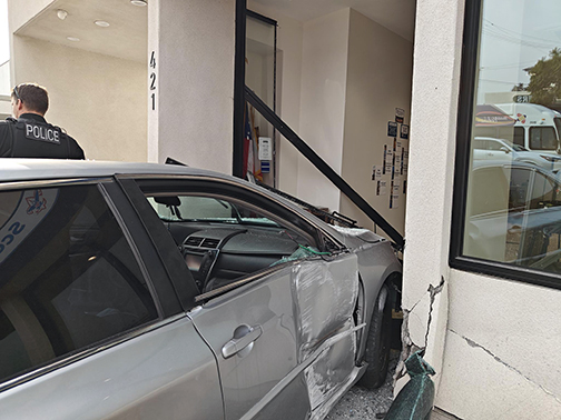 Vehicle Collision at the Verdugo Hills Council Building in Glendale; No ...